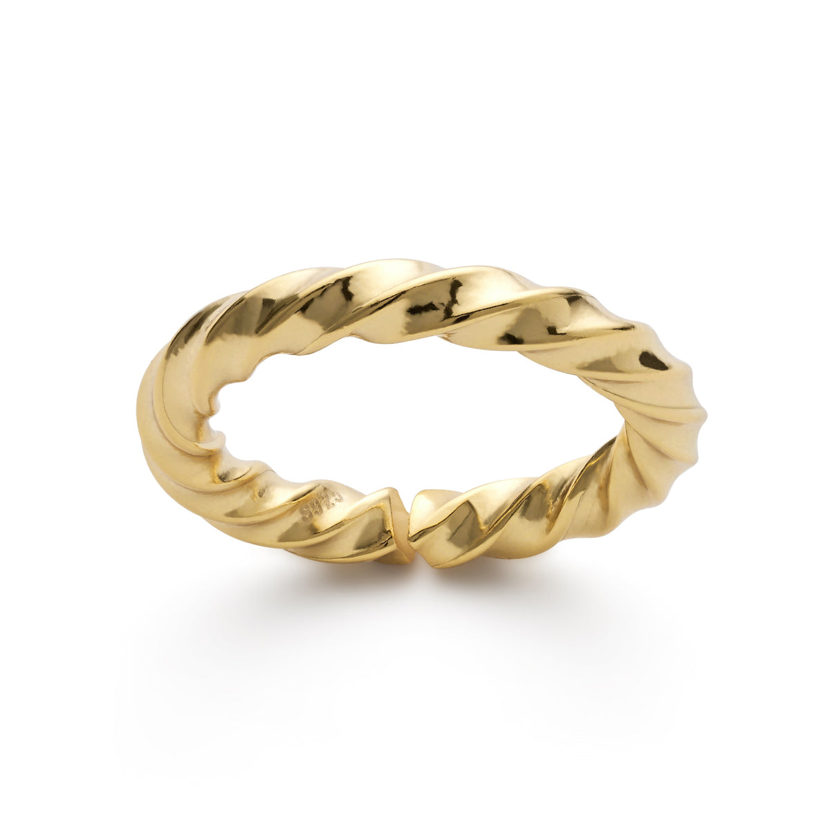 Chunky 18K Gold Wave Dome Ring, Thick Gold Cigar Band Stack Ring, Large ...