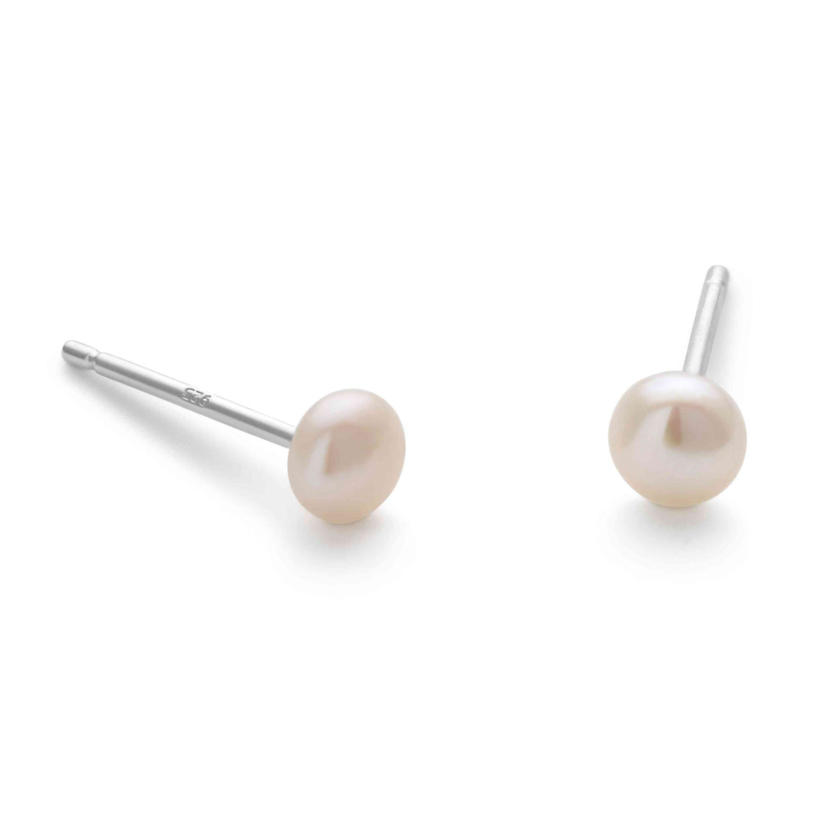 Real Small Pearl Stud Earrings, White Freshwater Pearls, Silver Tiny ...