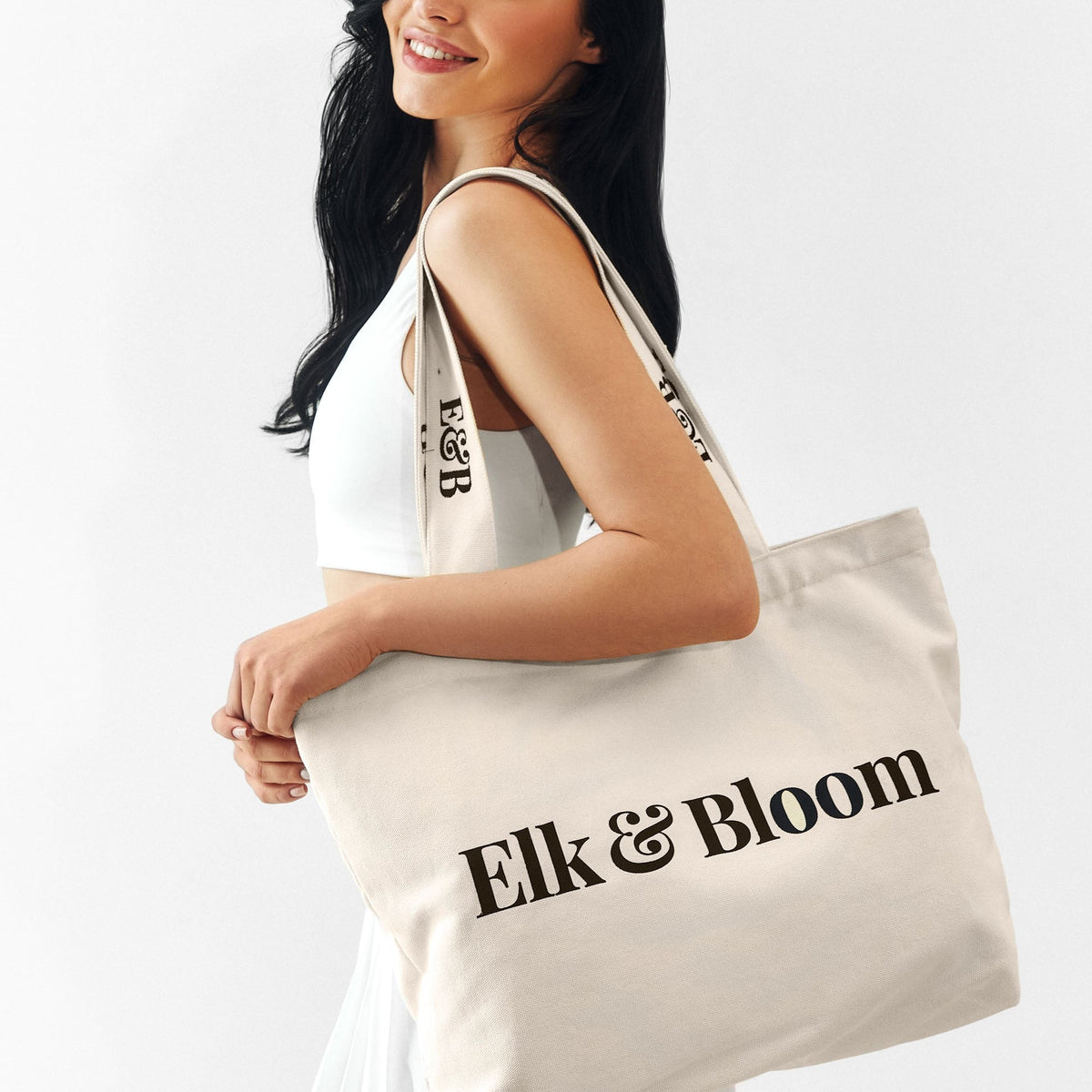 Large Chunky Everyday Neutral White Tote Bag – Elk & Bloom