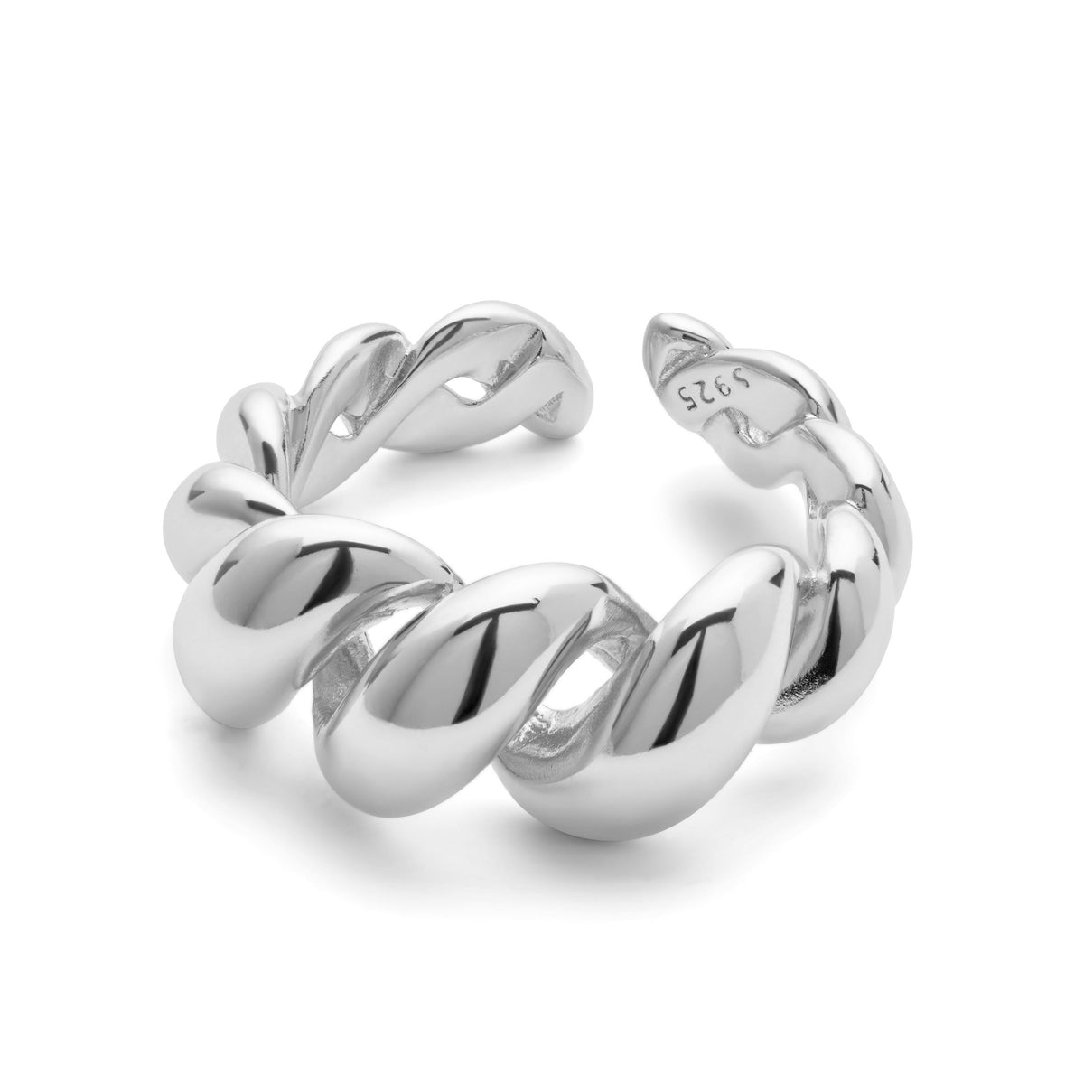 Sterling Silver Chain Link Adjustable Ring, Dainty Stacking Ring, Thin ...